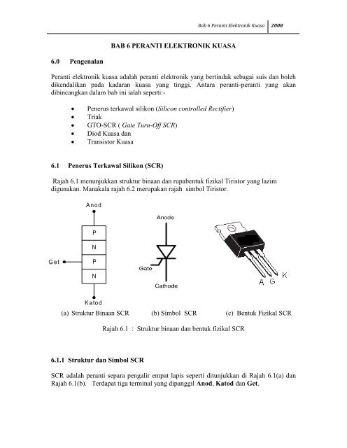 BAB 6 PERANTI ELEKTRONIK KUASA 6.0 Pengenalan Peranti ...