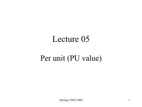 Per unit values