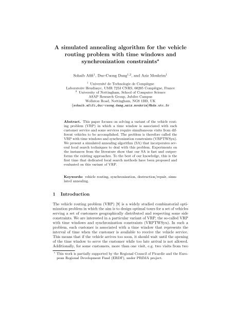 A simulated annealing algorithm for the vehicle routing problem with ...