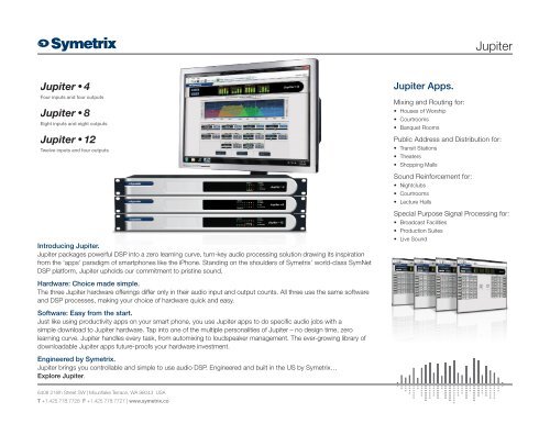 Jupiter Data Sheet - Symetrix