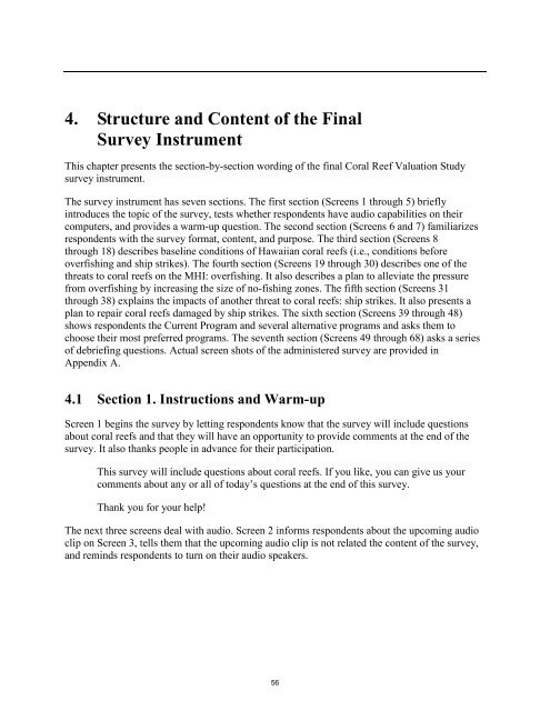 Chapter 4: Structure and Content of the Final Survey Instrument