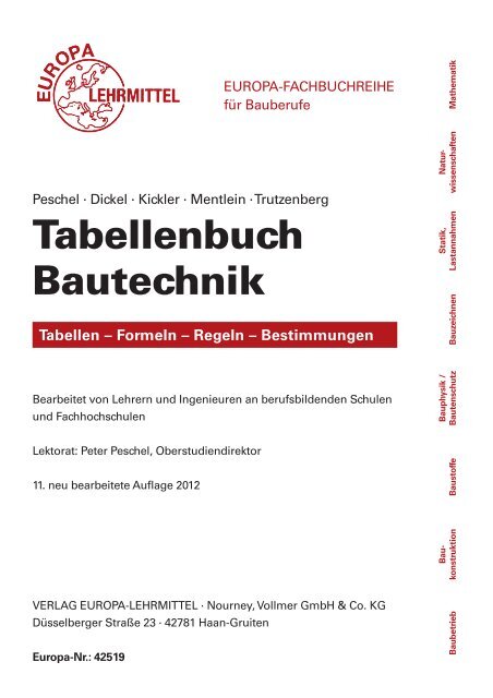 Tabellenbuch Bautechnik