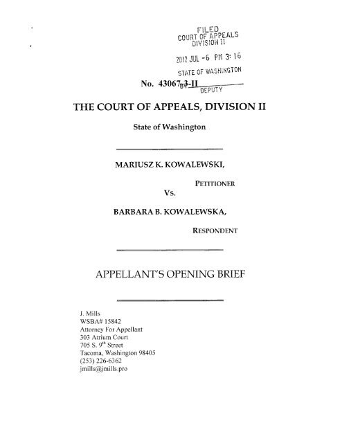 Appellant's Brief - Washington State Courts