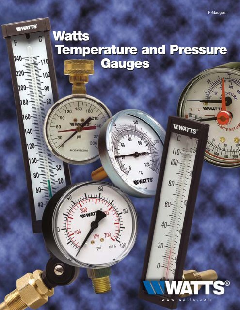Watts Temperature and Pressure Gauges - Watts Water Technologies