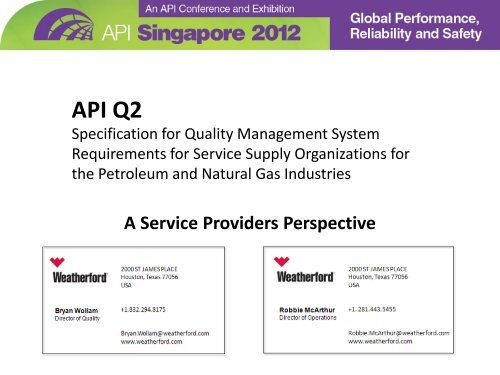 API Q2 - API Singapore 2012