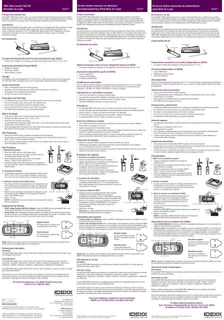 SNAP MRL Insérer - Idexx