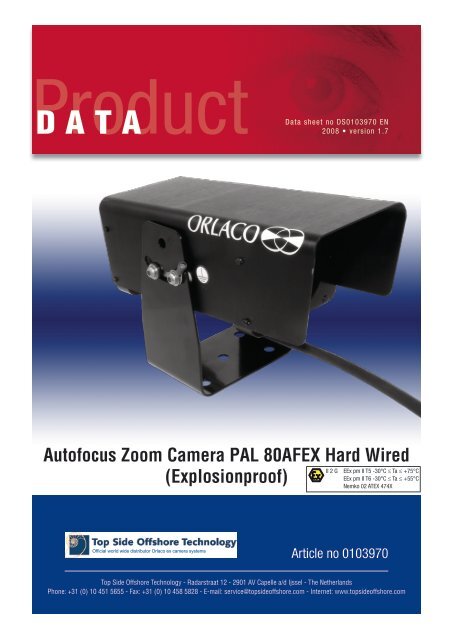 Autofocus Zoom Camera PAL 80AFEX Hard Wired - Top Side ...