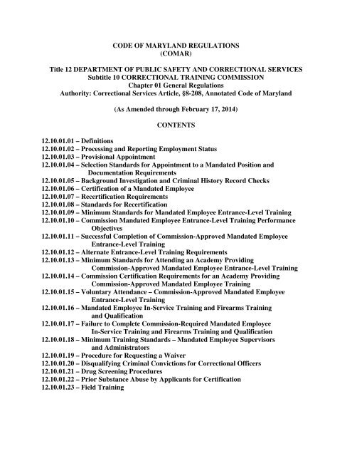 Annotated Code Of Maryland