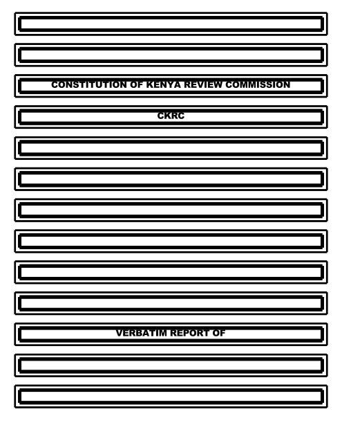 constitution of kenya review commission ckrc ... - ConstitutionNet