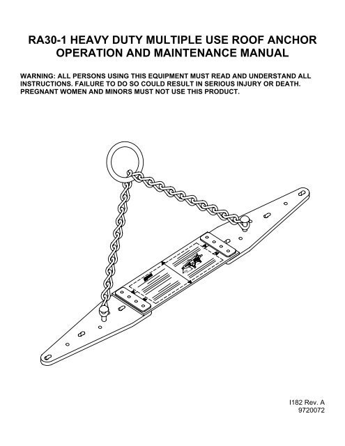 I182 RA30 Roof Anchor Rev A.pdf - Miller Fall Protection