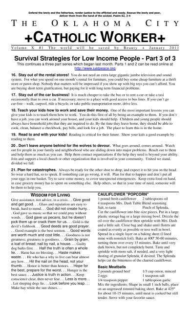 January - Access to Catholic Social Justice Teachings