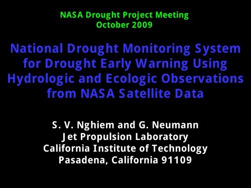 JPL - the National Drought Mitigation Center