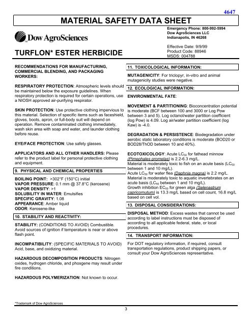 MATERIAL SAFETY DATA SHEE