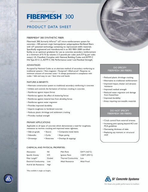 PRODUCT DATA SHEET - Fibermesh