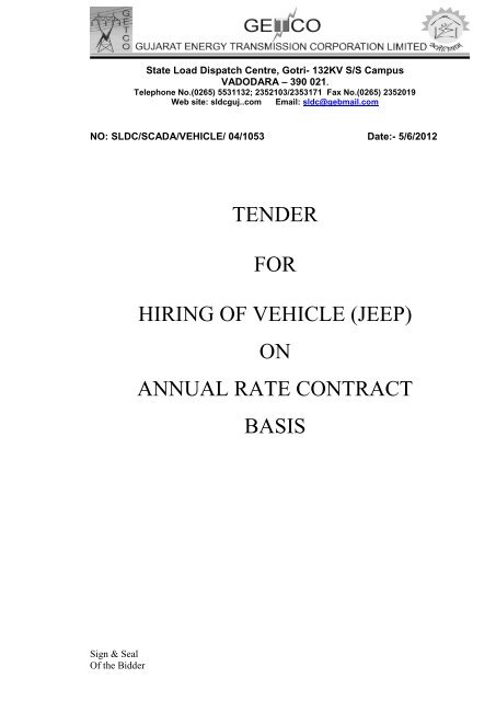 GENERAL SPECIFICATIONS - State Load Despatch Centre (SLDC)