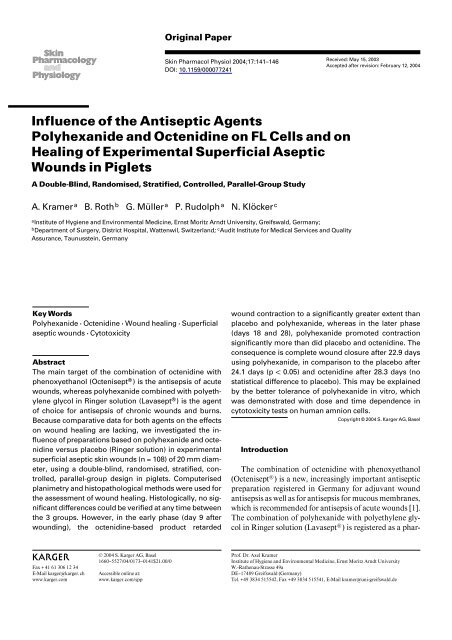 Influence of the Antiseptic Agents Polyhexanide and ... - Prontosan