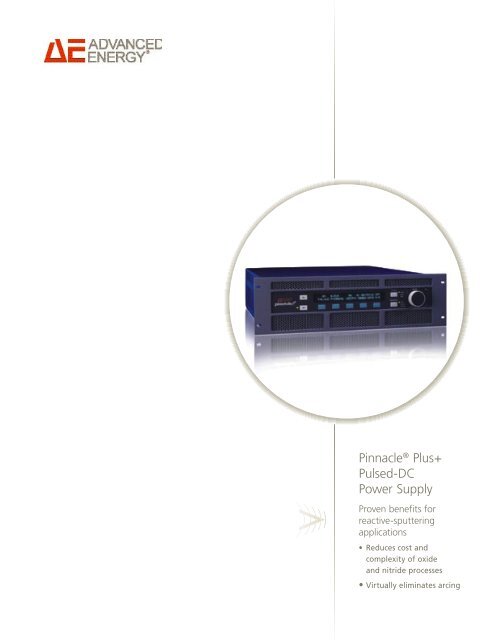 Pinnacle Plus+ Pulsed-DC Power Supply - Advanced Energy