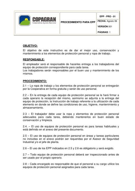 OBJETIVO: El objetivo de este instructivo es de dar el mejor uso ...