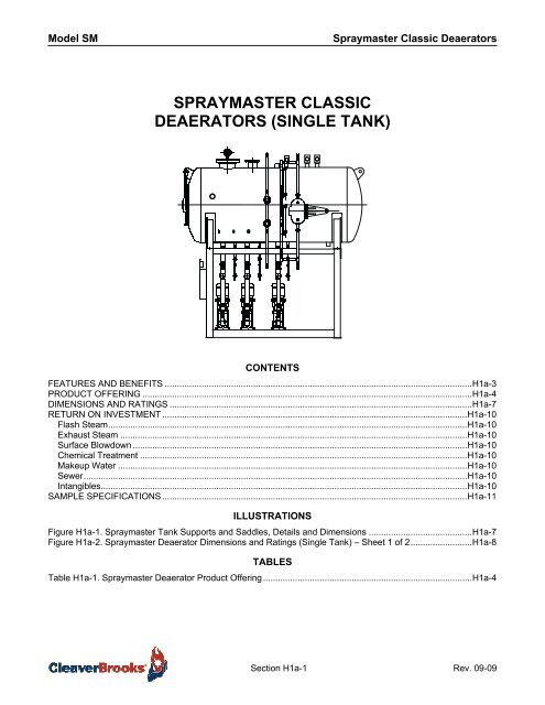 spraymaster classic deaerators (single tank) - Cleaver-Brooks