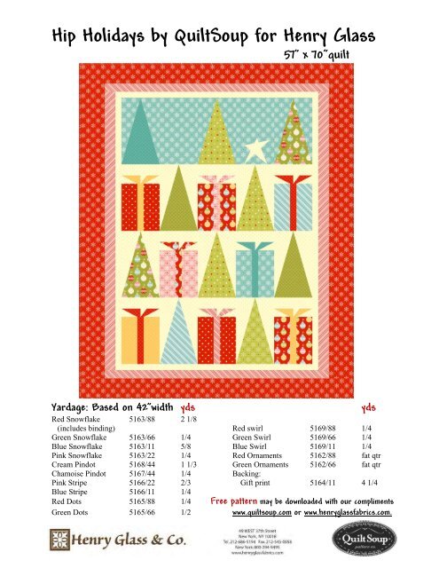 Hip Holidays Quilt Pattern - Quilt Soup