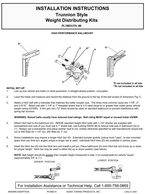 Reese Hitch Install Instructions - Michigan Truck Spring