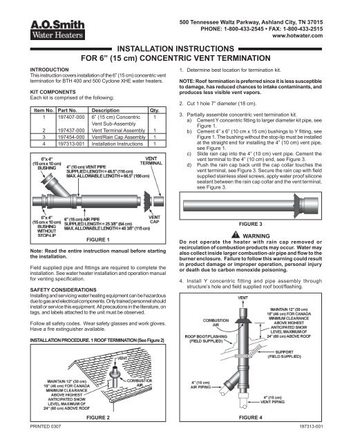 BTH 6"(15cm) Concentric Vent Termination Installation Instructions ...