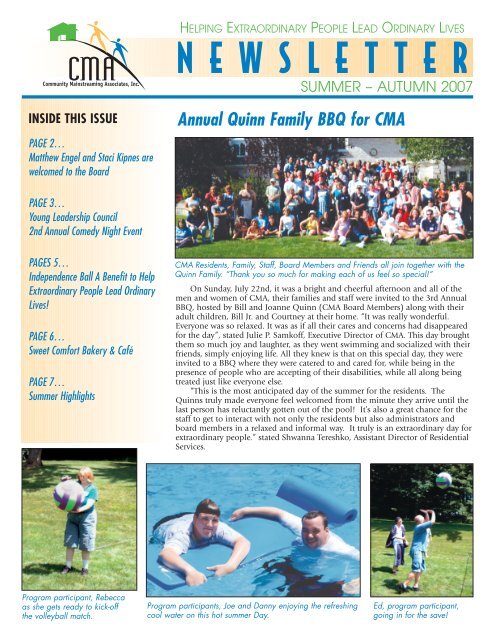 NEWSLETTER - Community Mainstreaming Associates