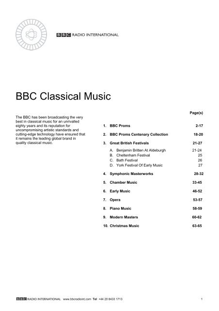 BBC Classical Music Catalogue - BBC Radio International