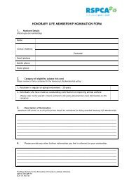 honorary life membership nomination form - RSPCA Victoria