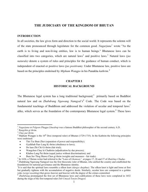 The Judiciary of Bhutan - Royal Court of Justice, Bhutan