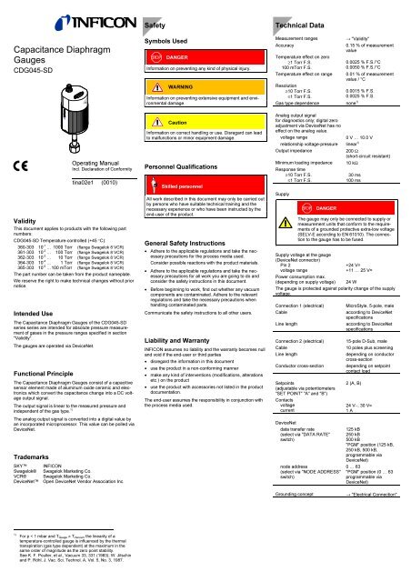 Capacitance Diaphragm Gauges