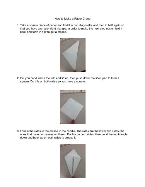 Origami Crane Instructions Pdf