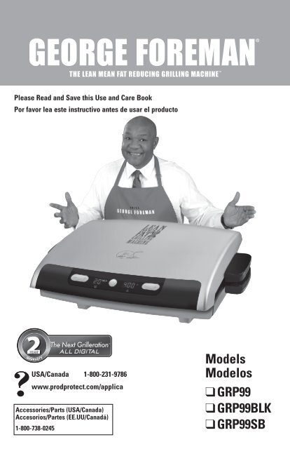 Models Modelos GRP99 GRP99BLK GRP99SB - George Foreman