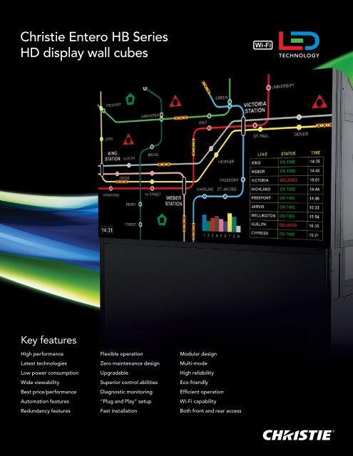 70" HD Entero LED video wall display cubes - Christie Digital Systems