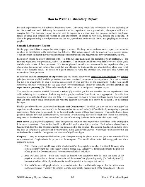Sample Lab Report In PDF Format