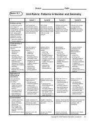 Unit Rubric: Motion Geometry