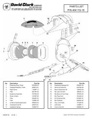 MODEL H10-30 PARTS LIST - David Clark Company Incorporated