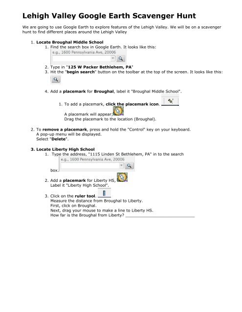 Lehigh Valley Google Earth Scavenger Hunt