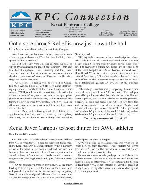 KPC Connection - Kenai Peninsula College - University of Alaska