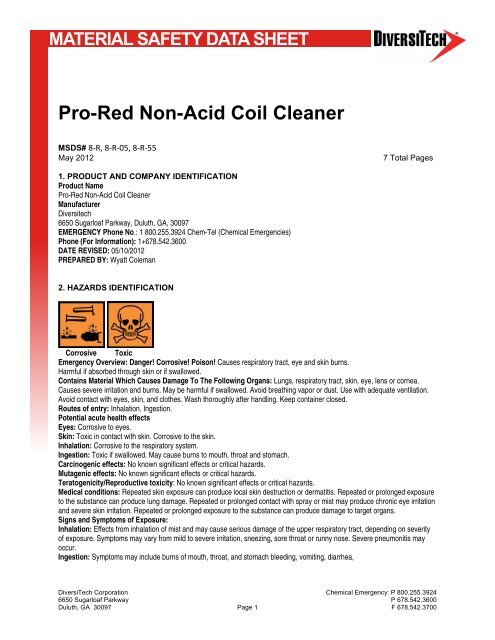 Pro-Red Non-Acid Coil Cleaner - media - DiversiTech