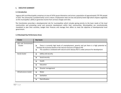 IDP review 2011/2012 - Provincial Spatial Development plan