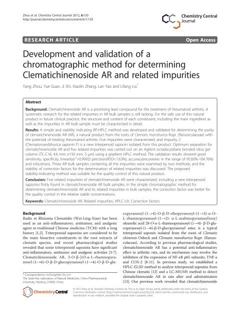 Development And Validation Of A Chromatographic Springer