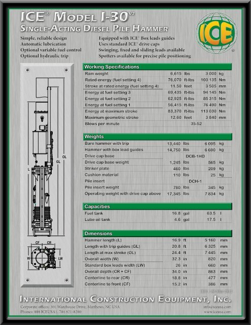 ICEÃ‚Â® ModEl I-30V2 ICEÃ‚Â® ModEl I-30V2 - ICEUSA