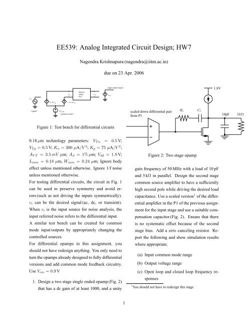 EE539: Analog Integrated Circuit Design; HW7