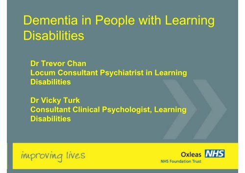 Dementia in People with Learning Disabilities
