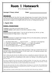 Year 6 Homework - Devonport Primary School
