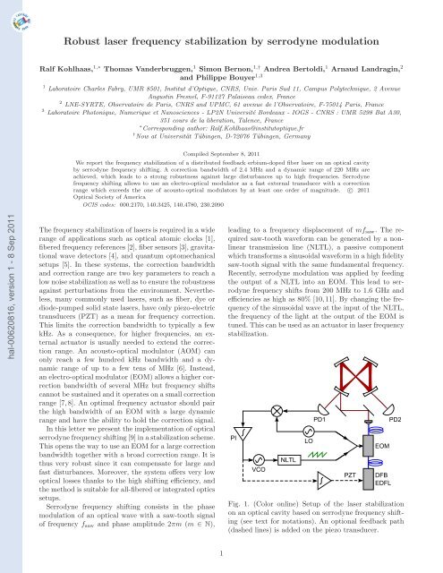 Robust laser frequency stabilization by serrodyne modulation