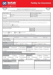 Application Form For Policy Alterations - Kotak Life Insurance