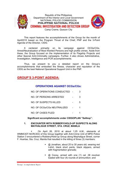 *Republic of the Philippines - CIDG - Philippine National Police