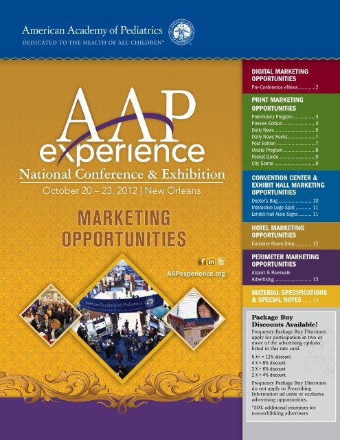 Ad Rate Card - American Academy of Pediatrics National ...